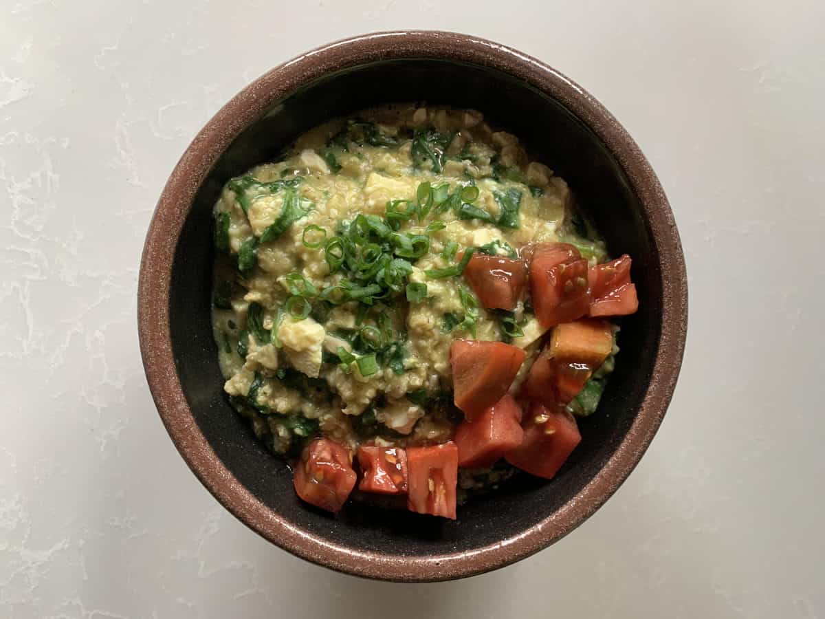 Not your Mama's Oatmeal- Savory Oatmeal & Veg - Sam Cooks Kindness