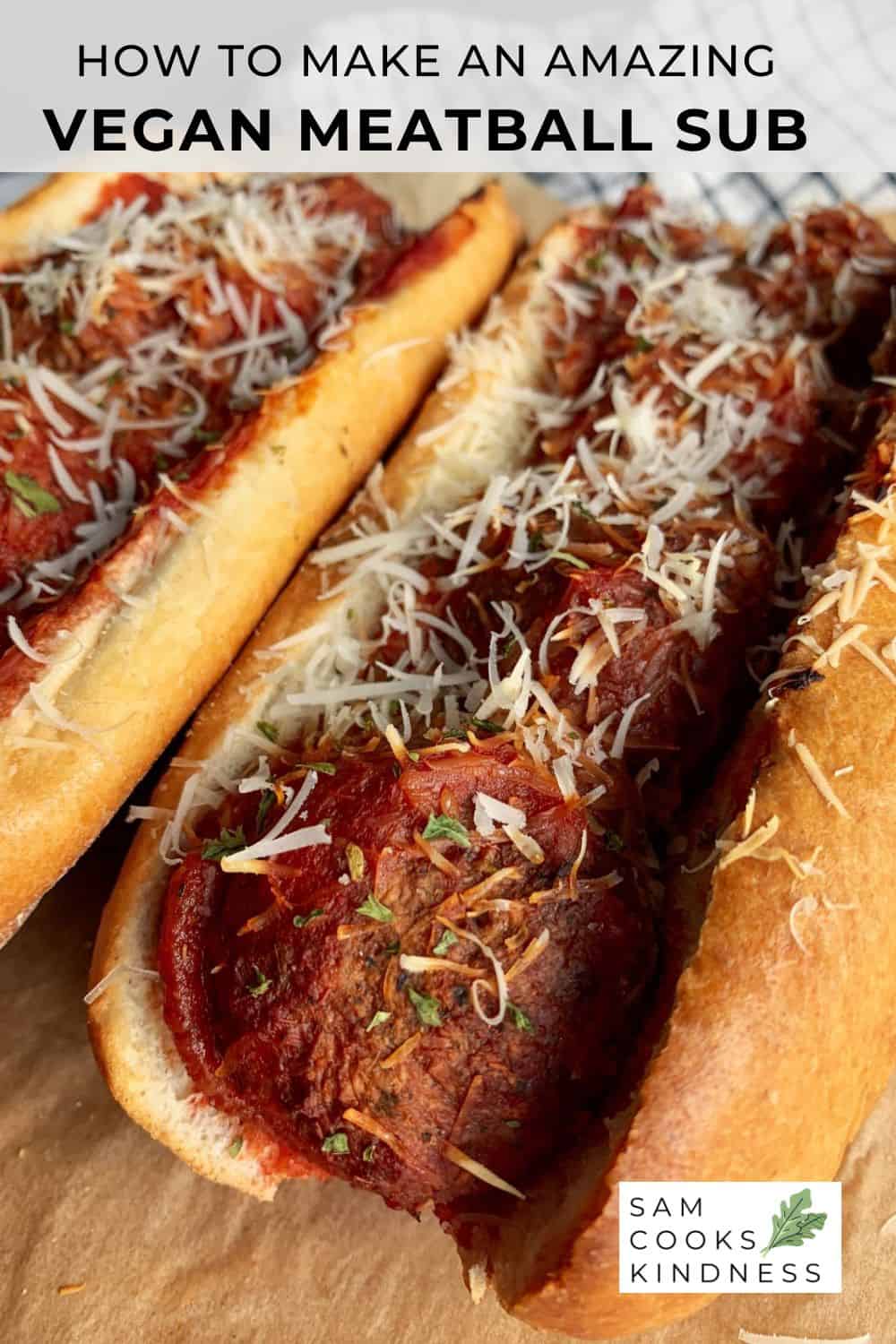 How to make a Vegan Meatball Sub - Sam Cooks Kindness