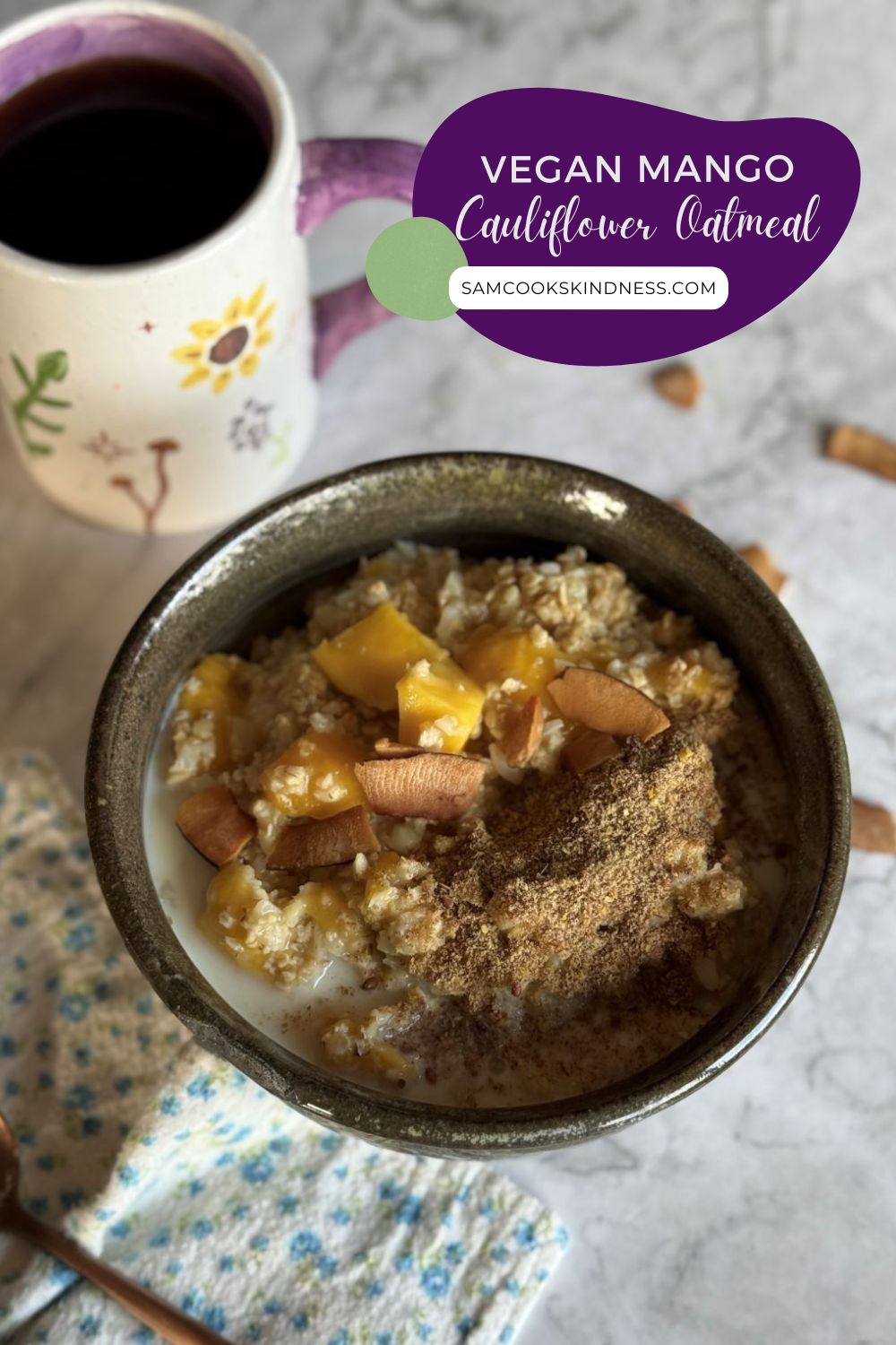 Savory Oatmeal with TVP (High Protein Vegan Recipe) - Sam Cooks Kindness