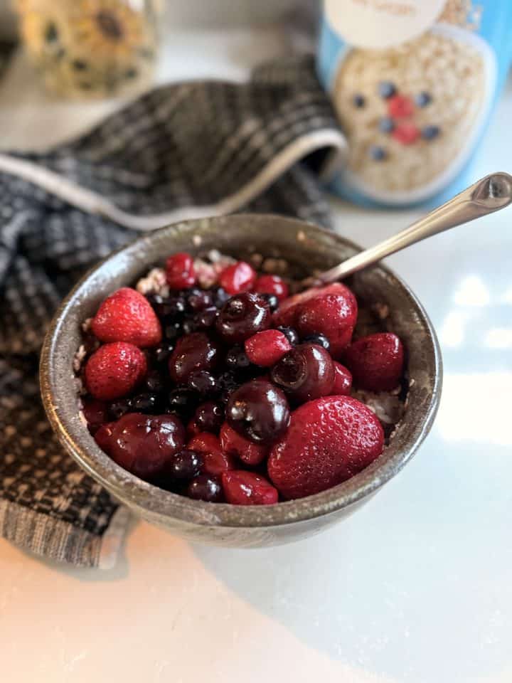 Chocolate Cherry Cauliflower Oatmeal - Sam Cooks Kindness